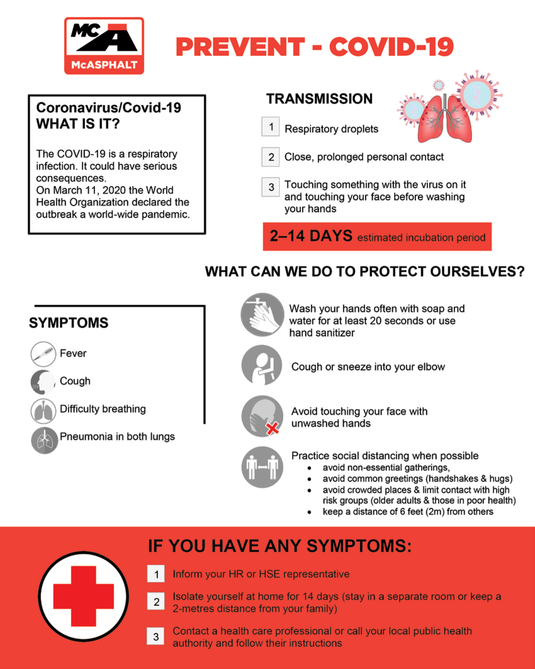 PREVENT – Covid-19 - McAsphalt